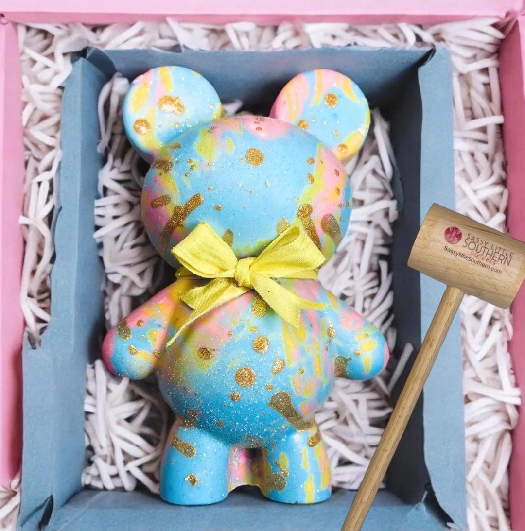 Gender Reveal Breakable Chocolate Teddy Bear | HUGE 7x4 Gourmet ...