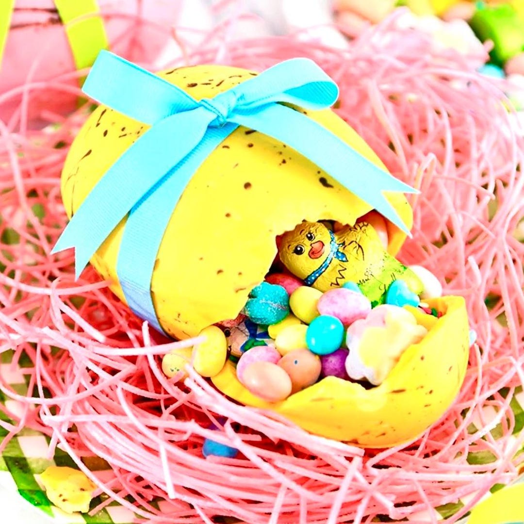 Easter Breakable Smash Chocolate Egg Overfilled With Candy. LARGE - 5x3 ...