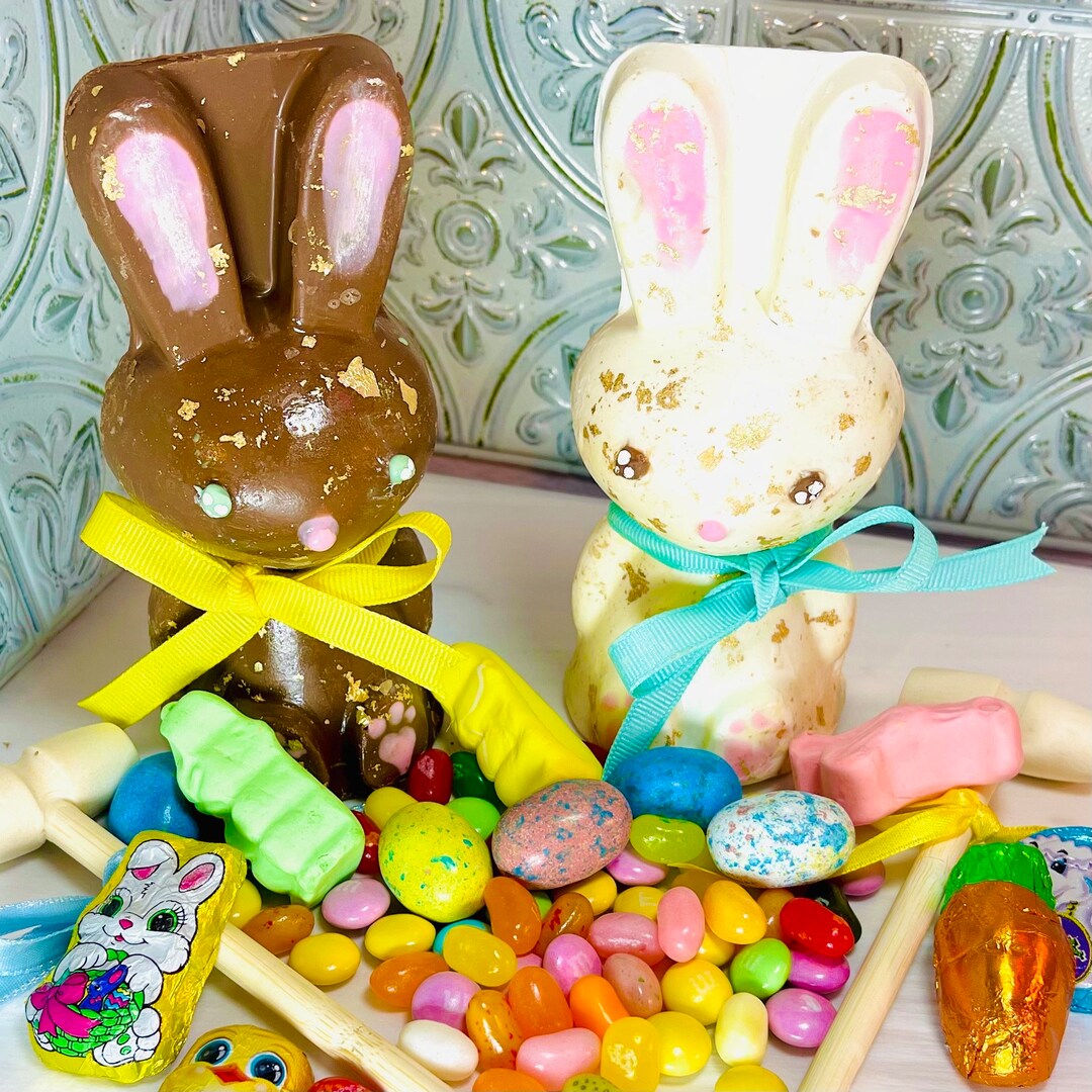 Breakable Chocolate Easter Bunny Filled W/ Candy + Hammer + Gift Box ...
