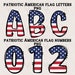 USA Flag Patriotic Doodle Letters, Flag Alphabet, Sublimation Alpha Set ...