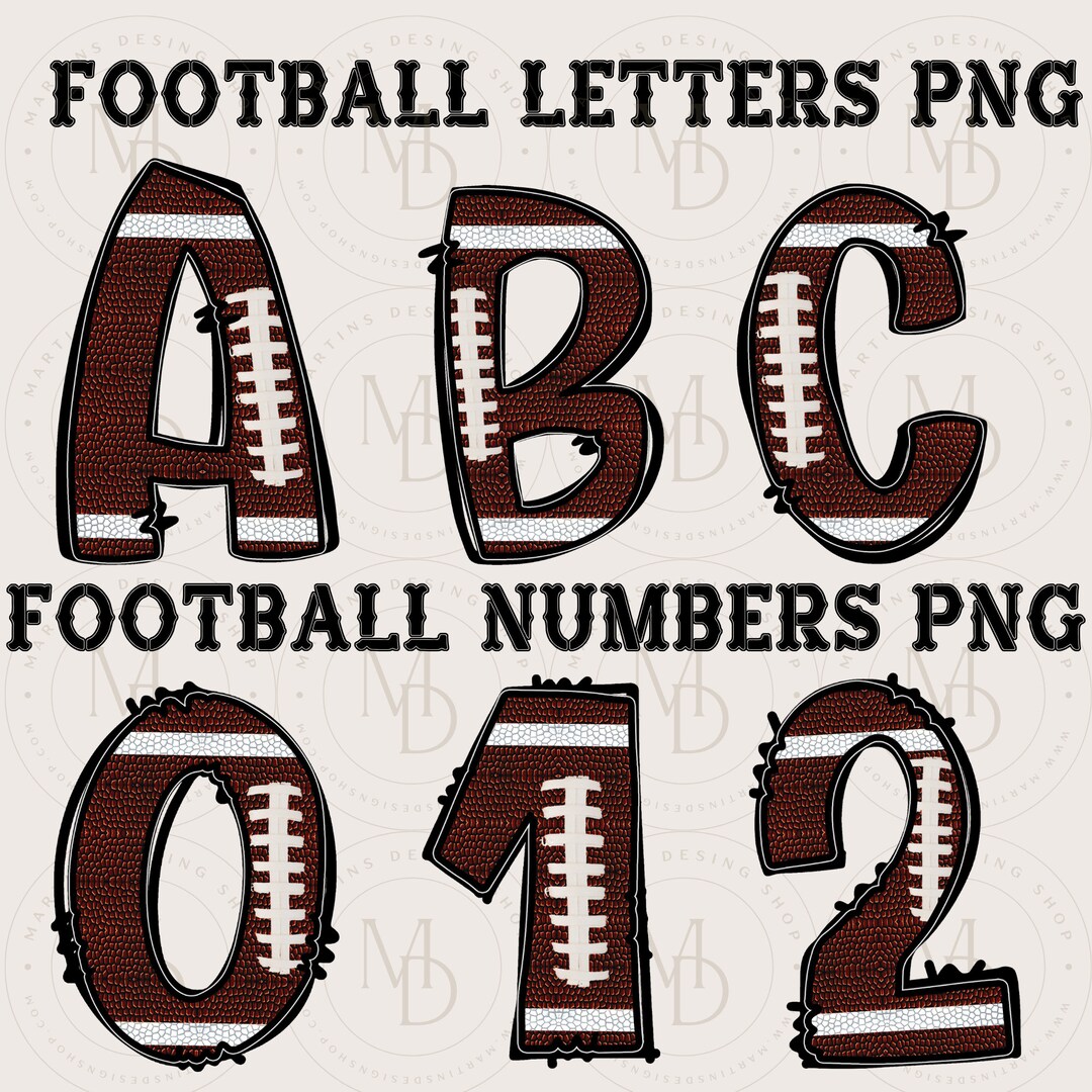 Football Alphabet and Numbers Png, Football Png, Football Stitch ...