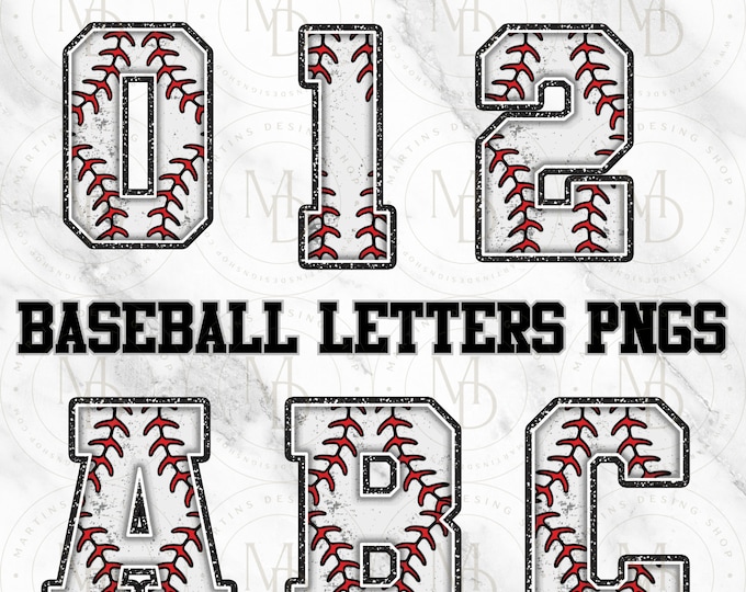 Baseball Numbers, Baseball Png, Baseball Stitch, Baseball Font Png ...