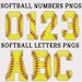 Softball Numbers, Softball Png, Softball Stitch, Softball Font Png ...
