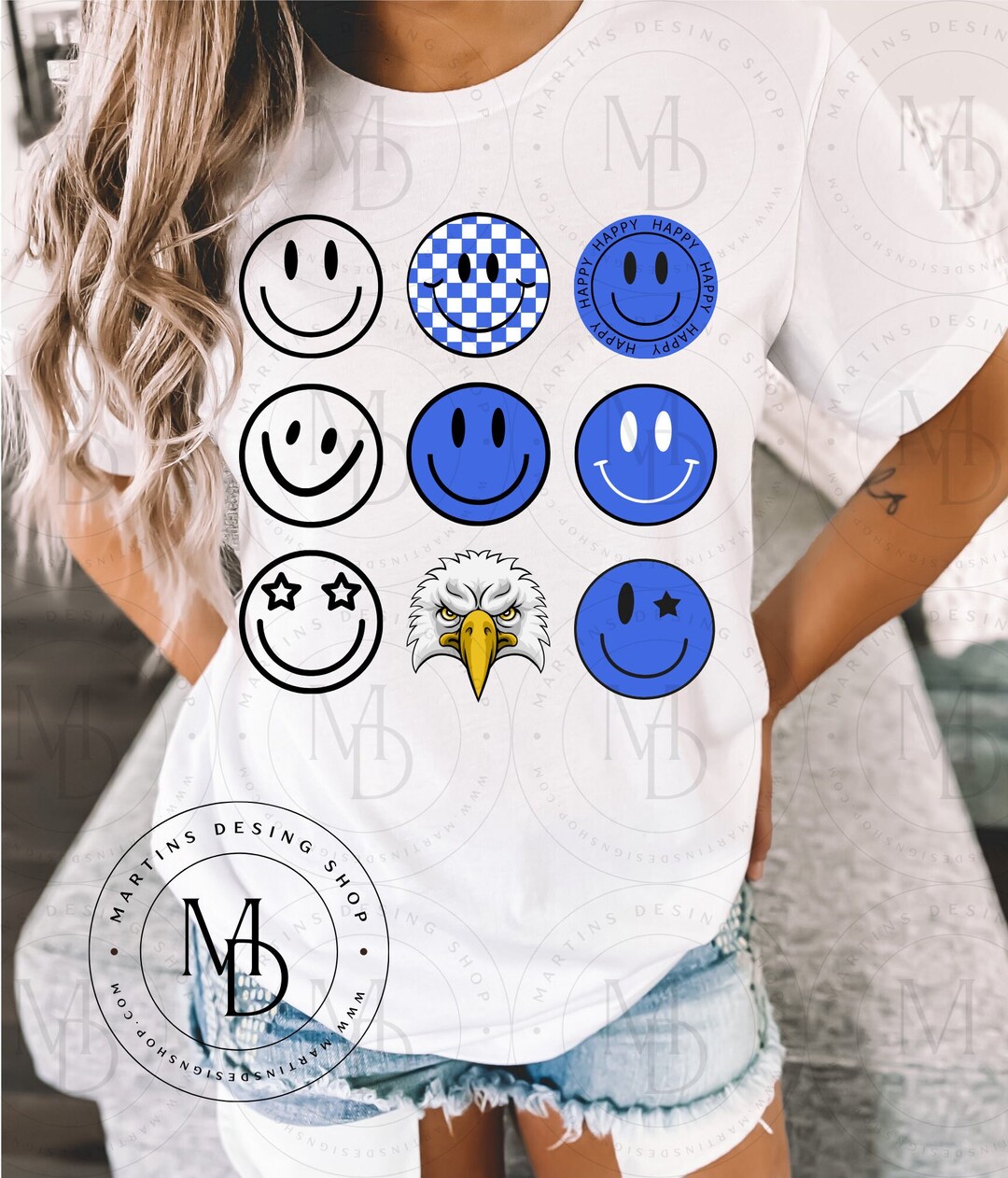 Eagles Smiley Face Digital Design| Eagles Shirt | School Designs ...