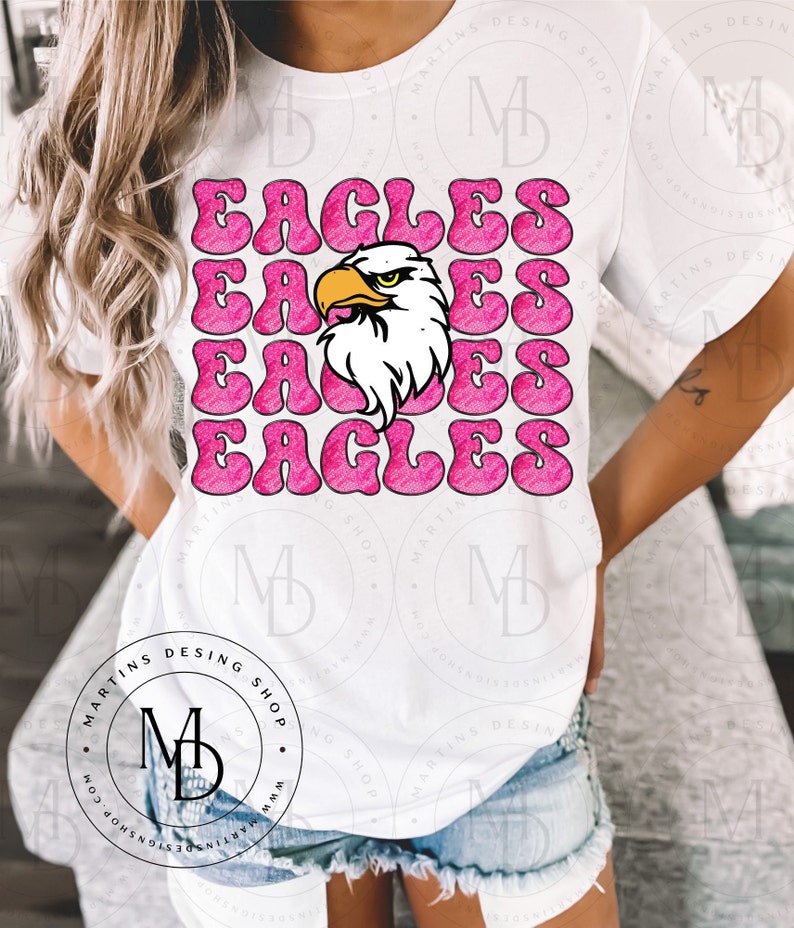Eagles Pink Out Faux Sequin Digital Design| Eagles Pink Out Shirt ...