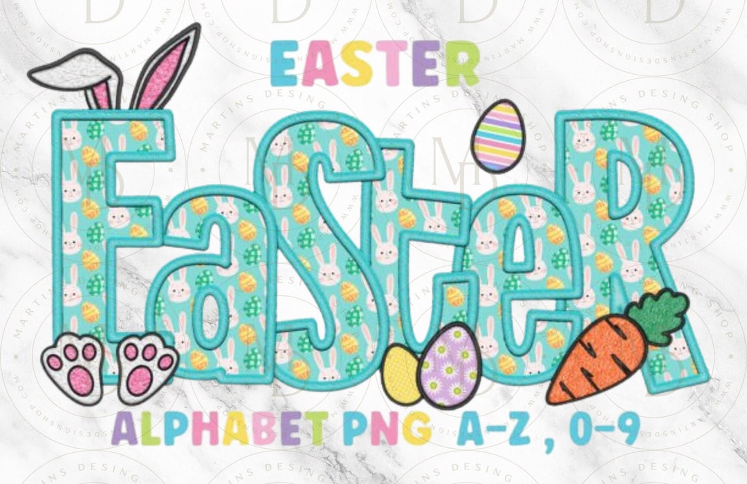 Easter Alphabet Letters PNG Bundle,easter Doodle Alpha 3d,easter ...