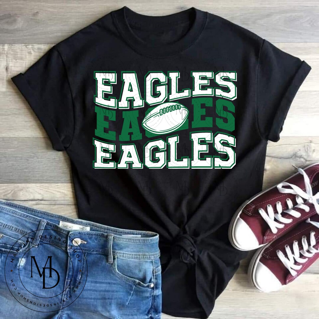Eagles Football Wavy Digital Design| Eagles Football Shirt | School ...