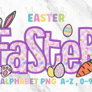 Easter Alphabet Letters PNG Bundle,easter Doodle Alpha 3d,easter ...