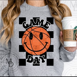 Game Day Basketball PNG Files, Basketball Smiled Png Sublimation Design ...
