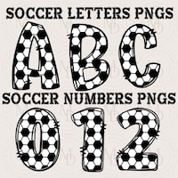 Soccer Alphabet & Numbers SVG Files for Silhouette and Cricut. Soccer ...