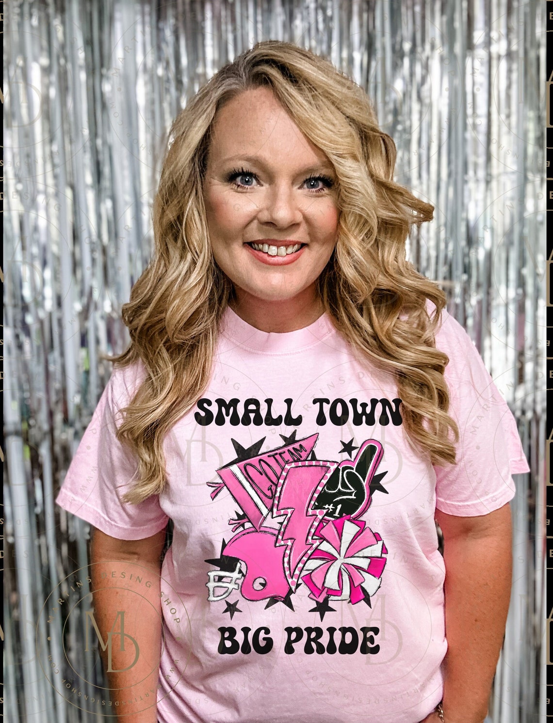 Small Town Big Pride Pink Out Digital Design| School Pink Out Shirt ...