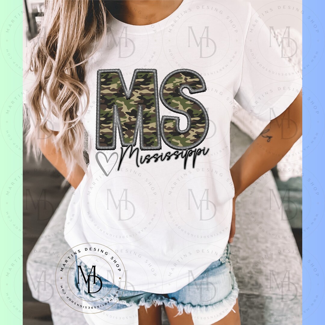 Camo Mississippi Faux Embroidery Png, Camo Png, State Png, Popular ...