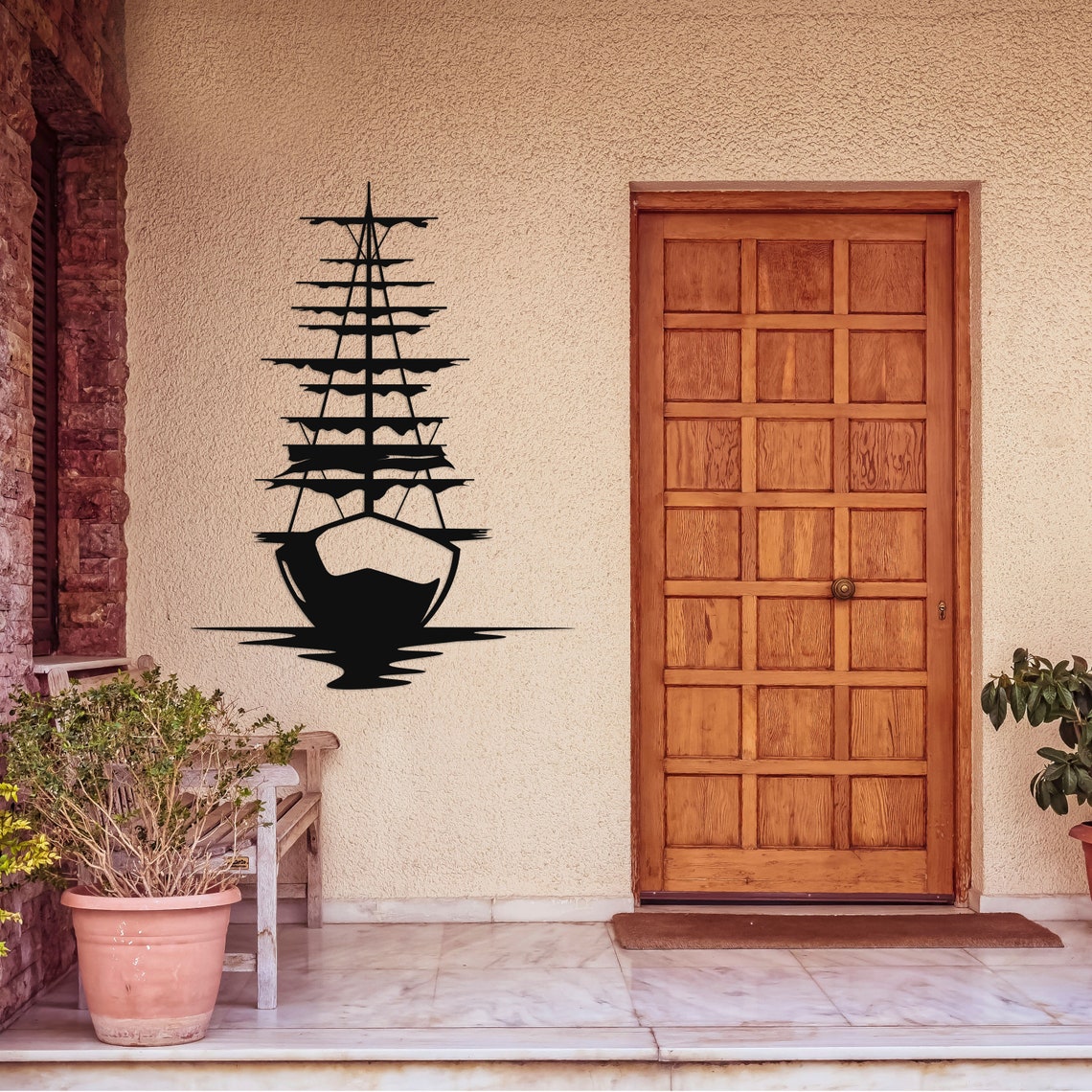 Ghost Sailboat Metal Wall Decor, Metal Pirate Ship Wall Decor, Gifts ...