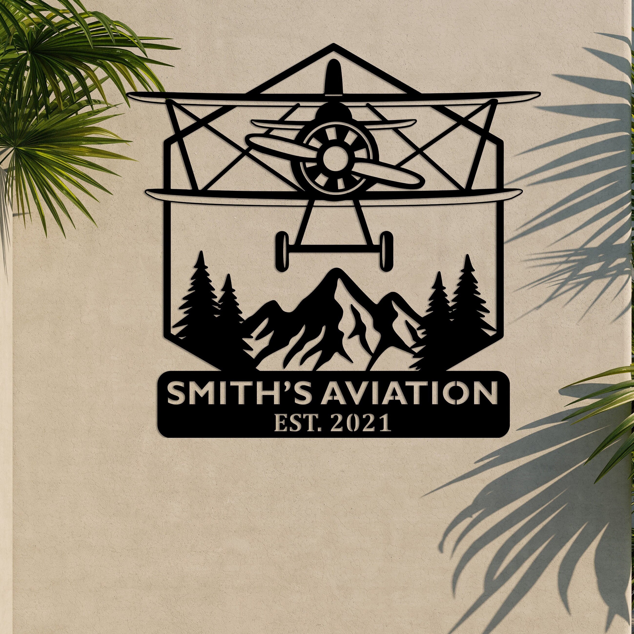 Custom Aviation Hangar Wall Sign, Vintage Aviation Decor, Personalized ...