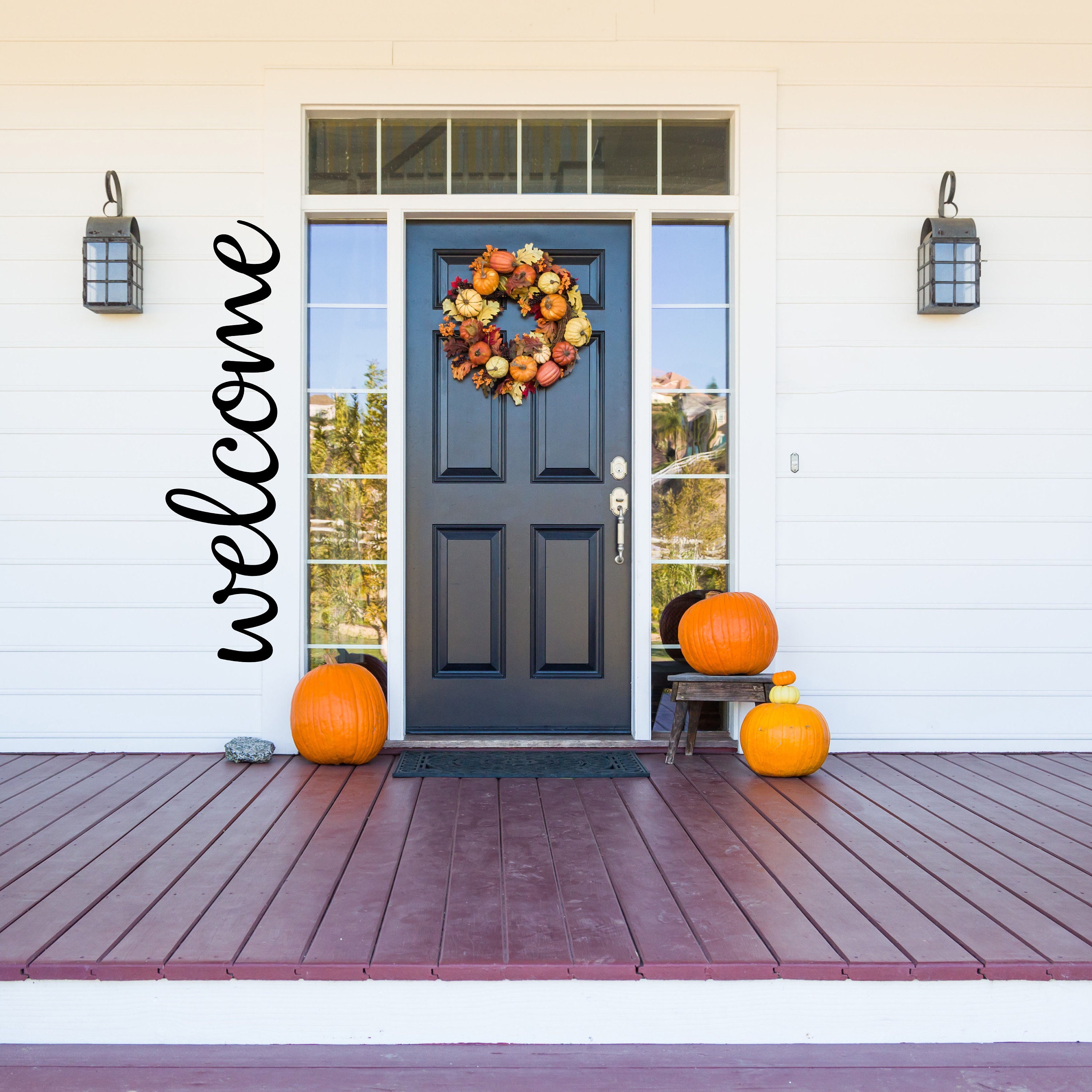 Goodbye and Welcome Metal Wall Sign, Stylish Metal Signs for Welcoming ...