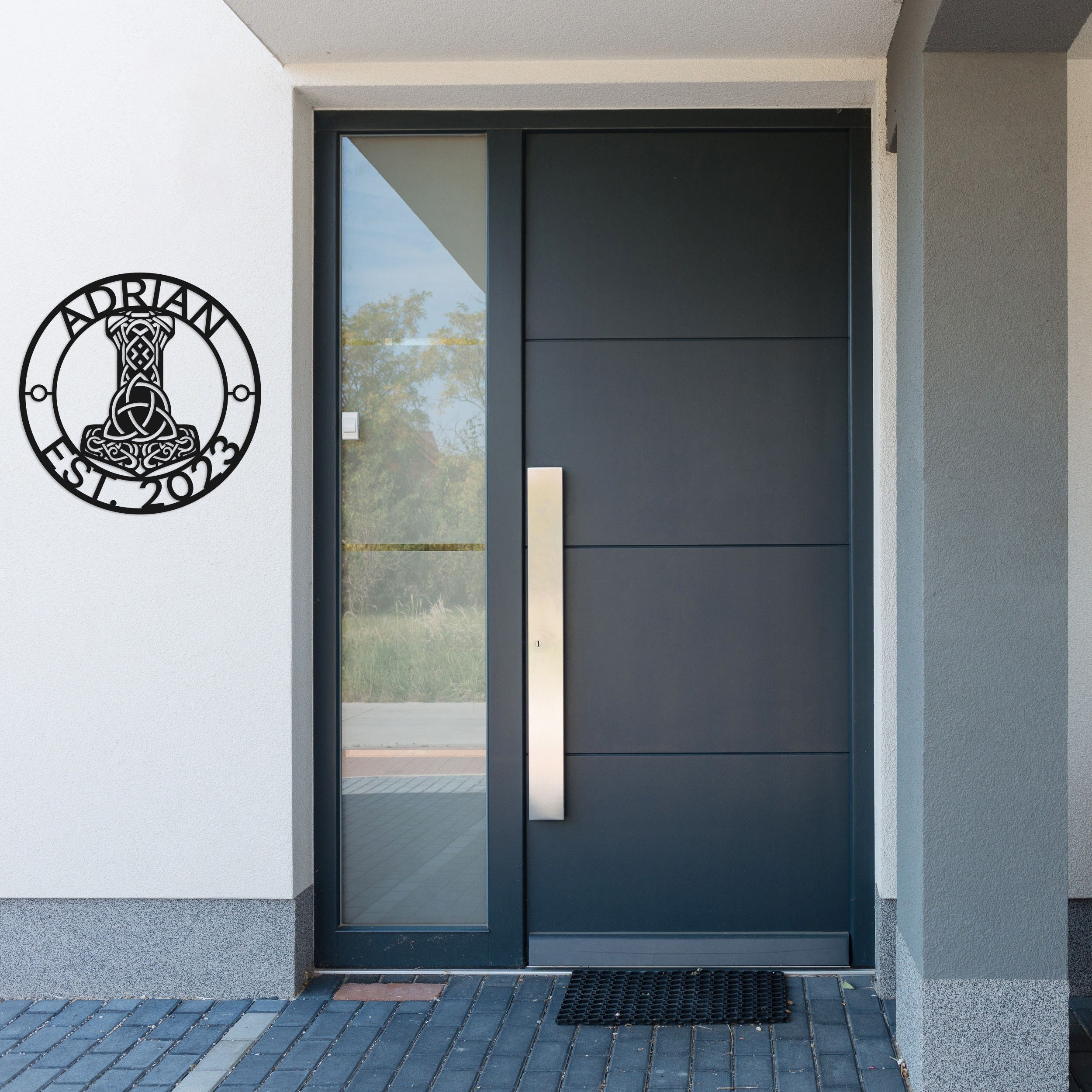 Custom Thor's Hammer Metal Wall Decor, Scandinavian Home Decor, Custom ...