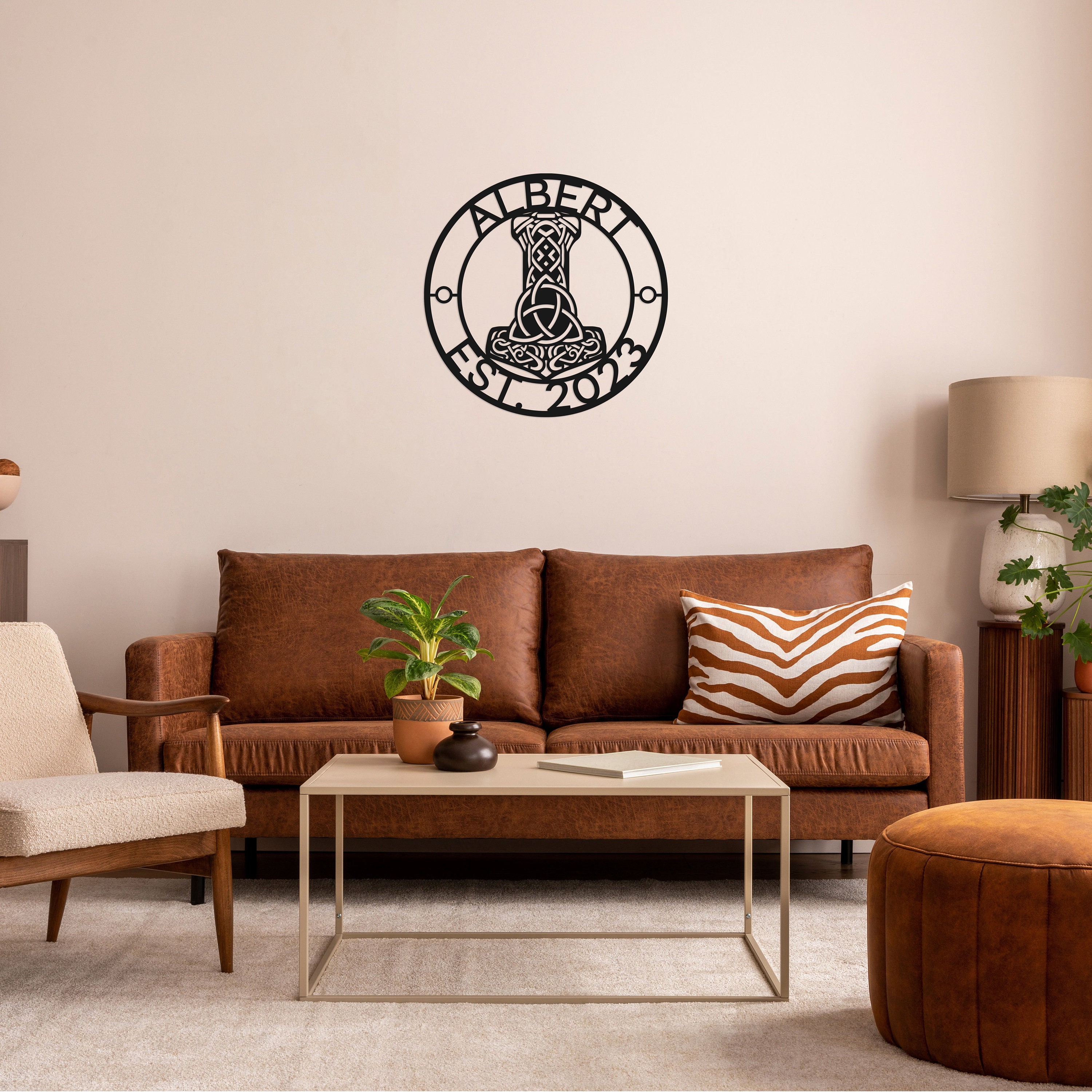 Custom Thor's Hammer Metal Wall Decor, Scandinavian Home Decor, Custom ...