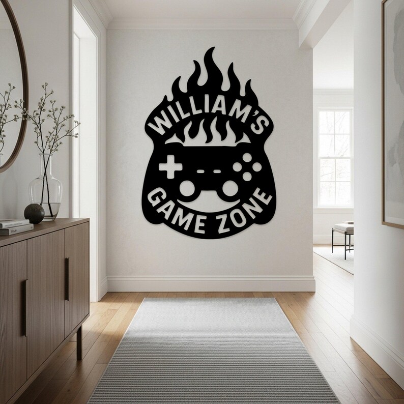 Custom Gamer Name Metal Sign, Personalized Video Game Metal Wall Art ...