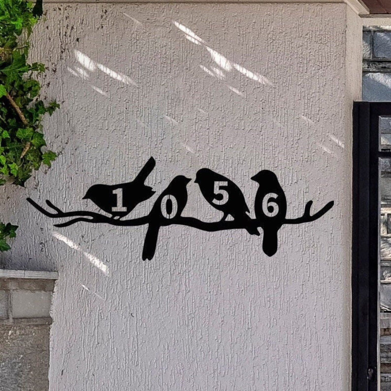 Personalized Birds Detailed Metal House Address Sign, Tree Branch and ...