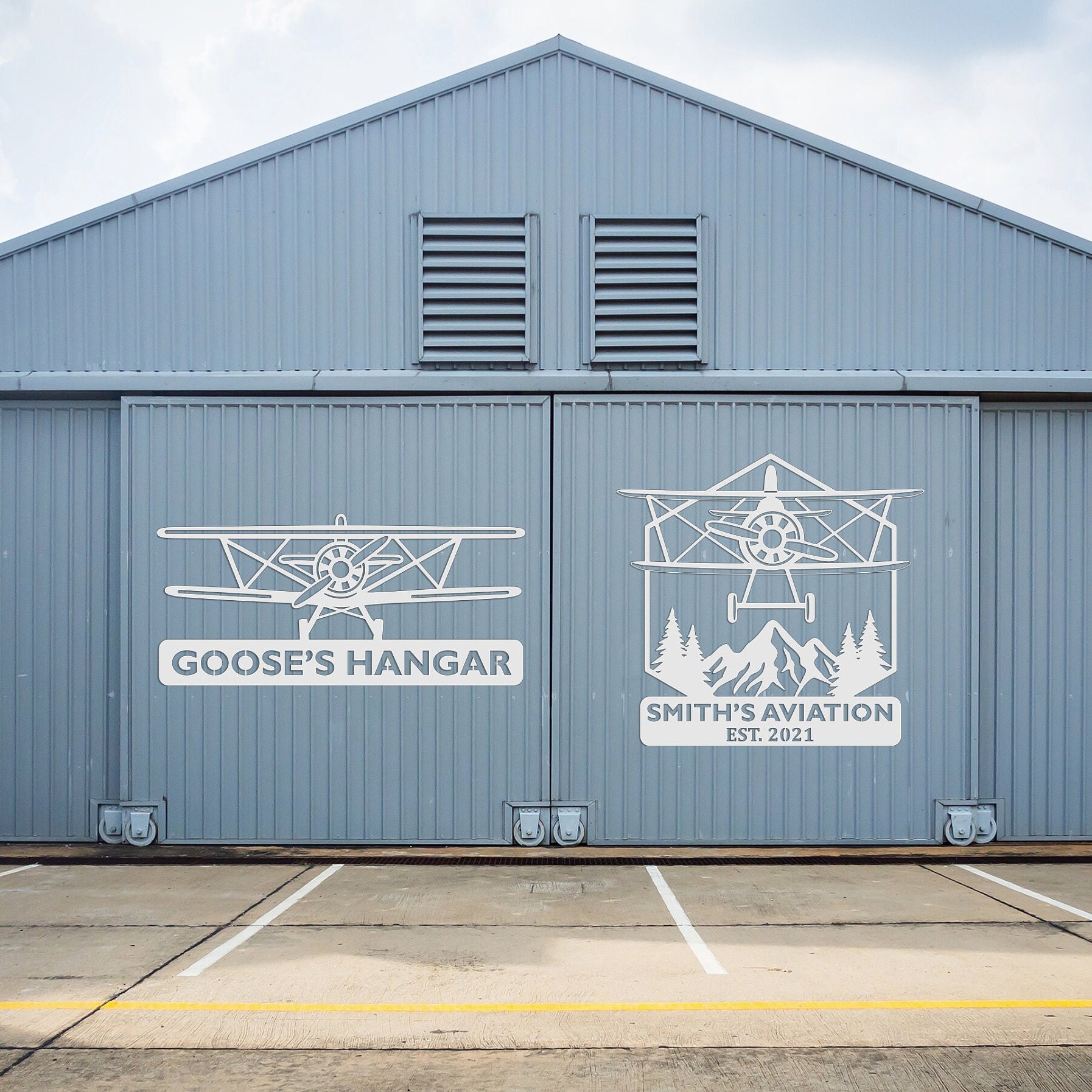Custom Aviation Hangar Wall Sign, Vintage Aviation Decor, Personalized ...