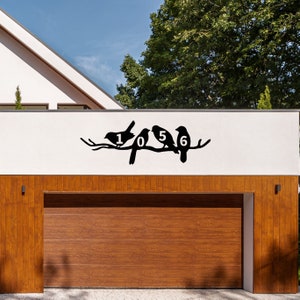 Personalized Birds Detailed Metal House Address Sign, Tree Branch and ...