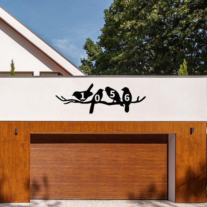 Personalized Birds Detailed Metal House Address Sign, Tree Branch and ...