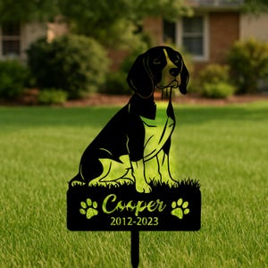 Custom Beagle Memorial Garden Stake, Personalized Dog Remembrance Sign ...