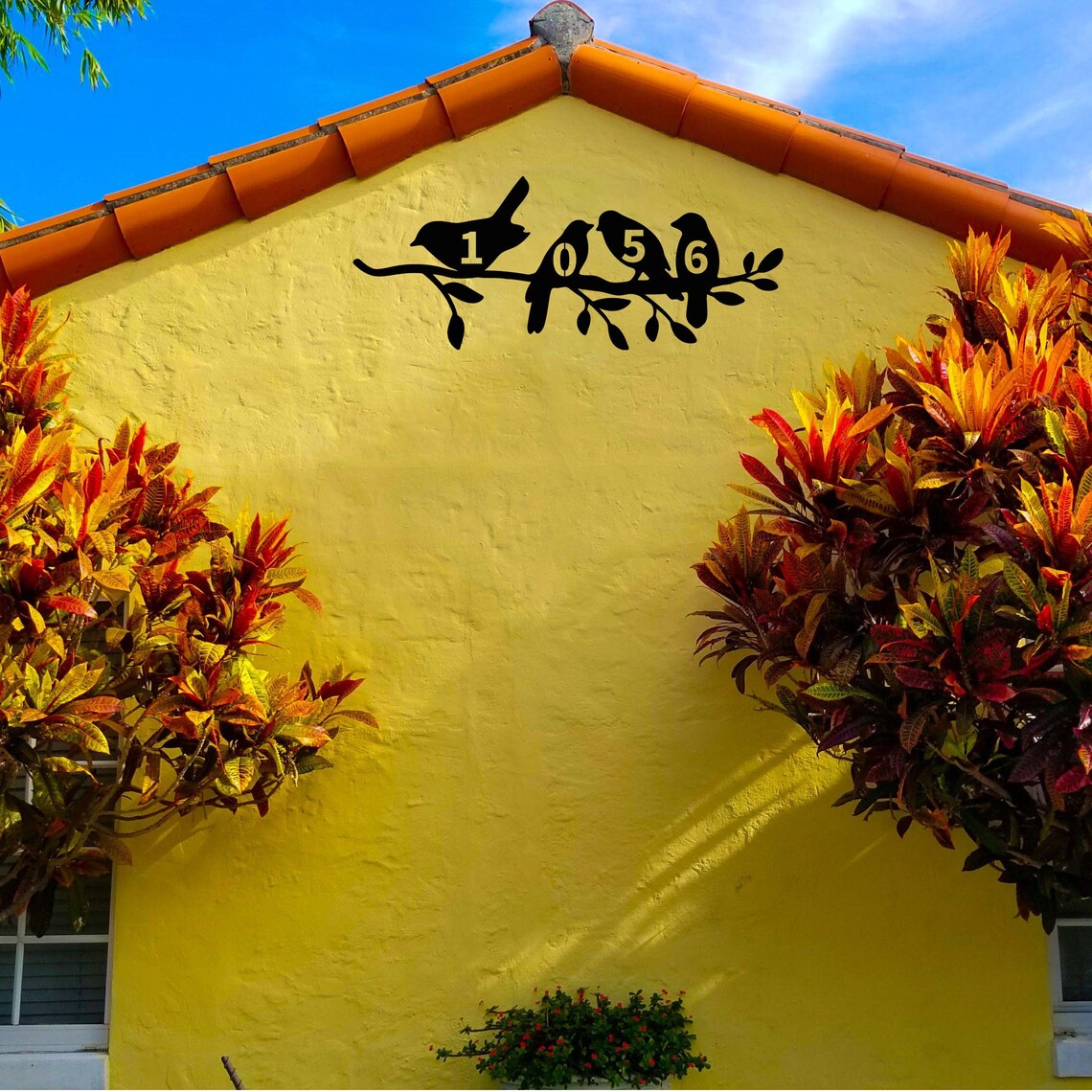 Personalized Birds Detailed Metal House Address Sign, Tree Branch and ...