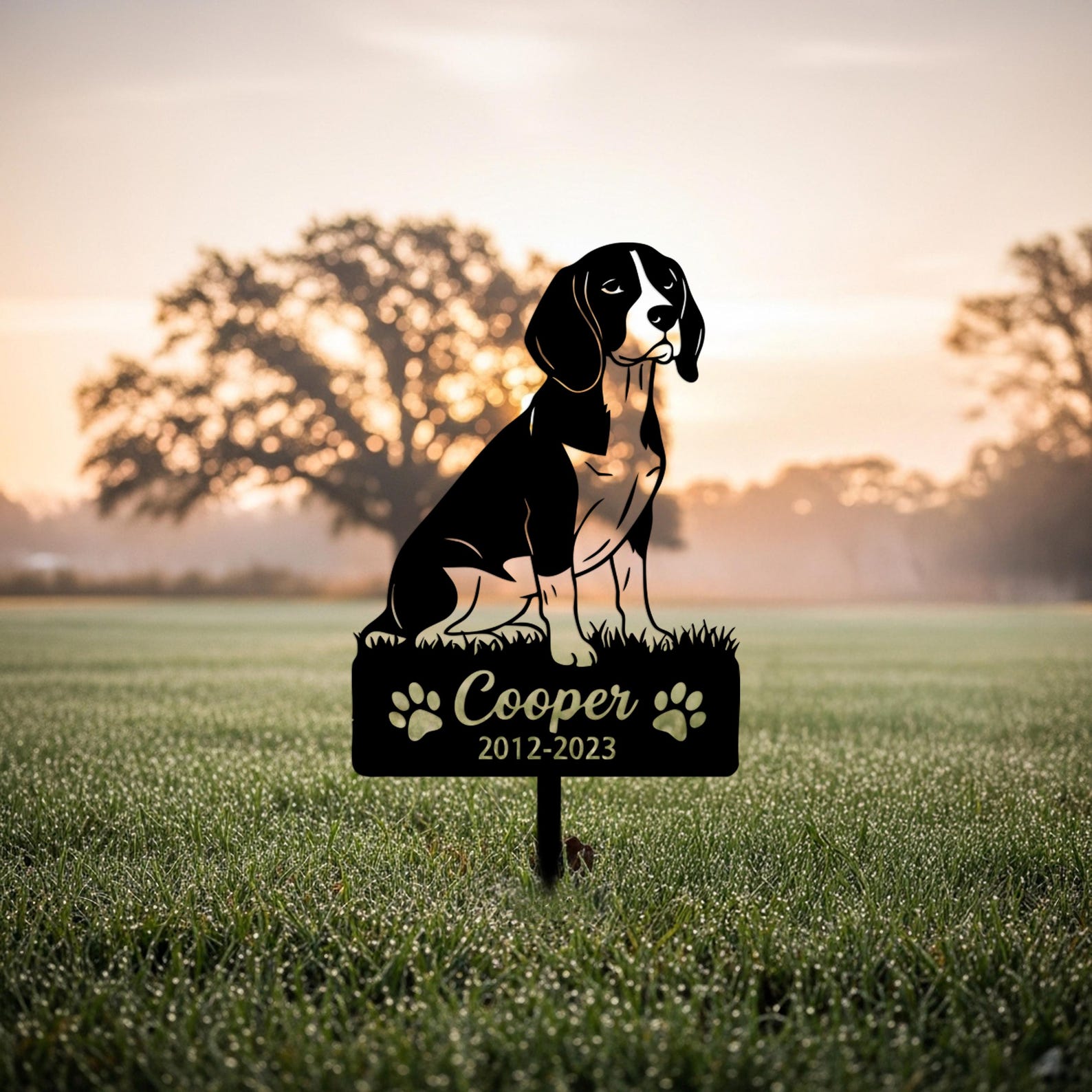Custom Beagle Memorial Garden Stake, Personalized Dog Remembrance Sign ...