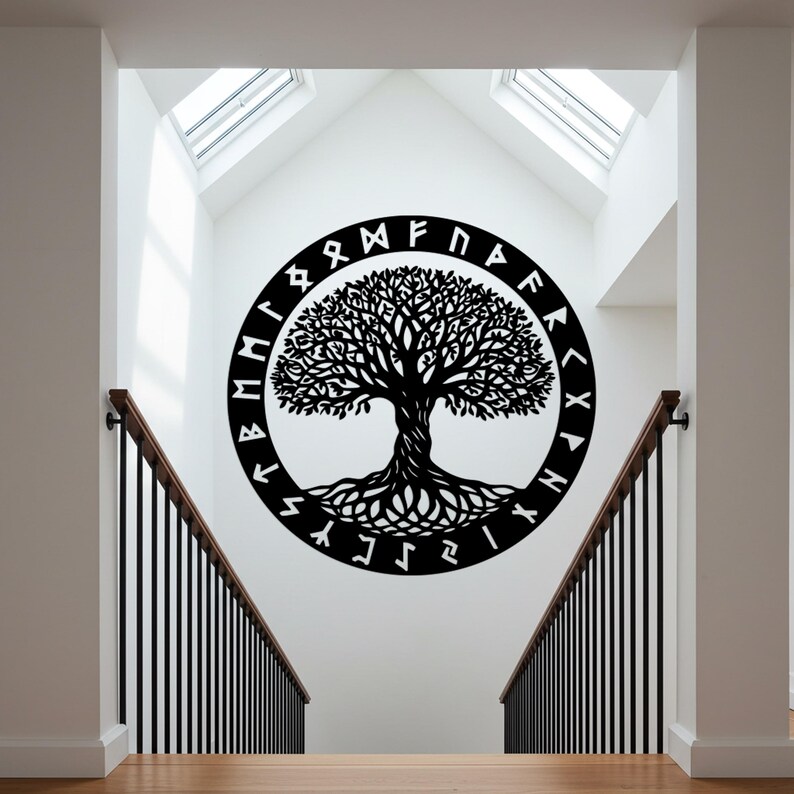 Tree of Life Metal Wall Art, Norse Signs Tree Symbol for Living Room ...