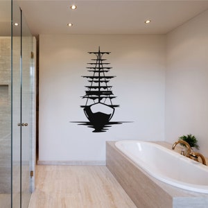 Ghost Sailboat Metal Wall Decor, Metal Pirate Ship Wall Decor, Gifts ...