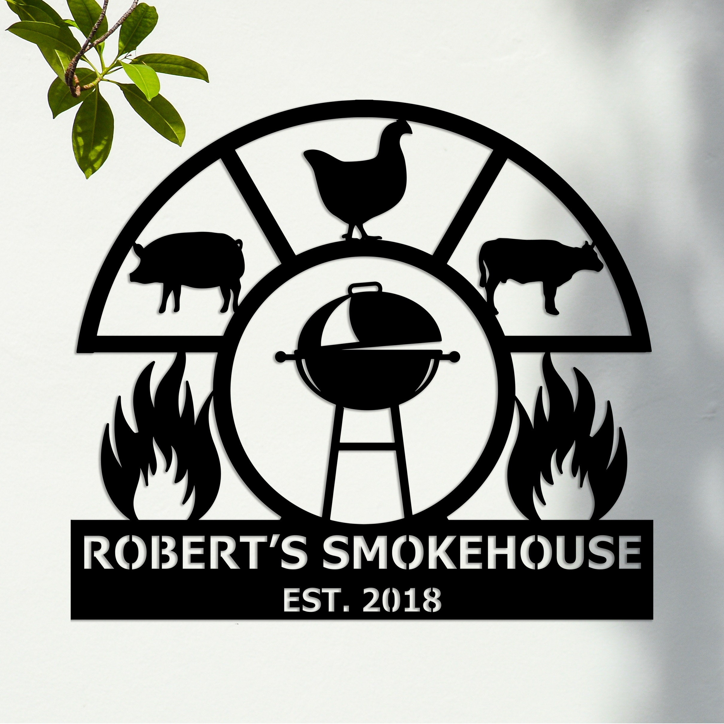 Custom BBQ Metal Wall Sign, Smokehouse Metal Sign, Ideal for BBQ Party ...
