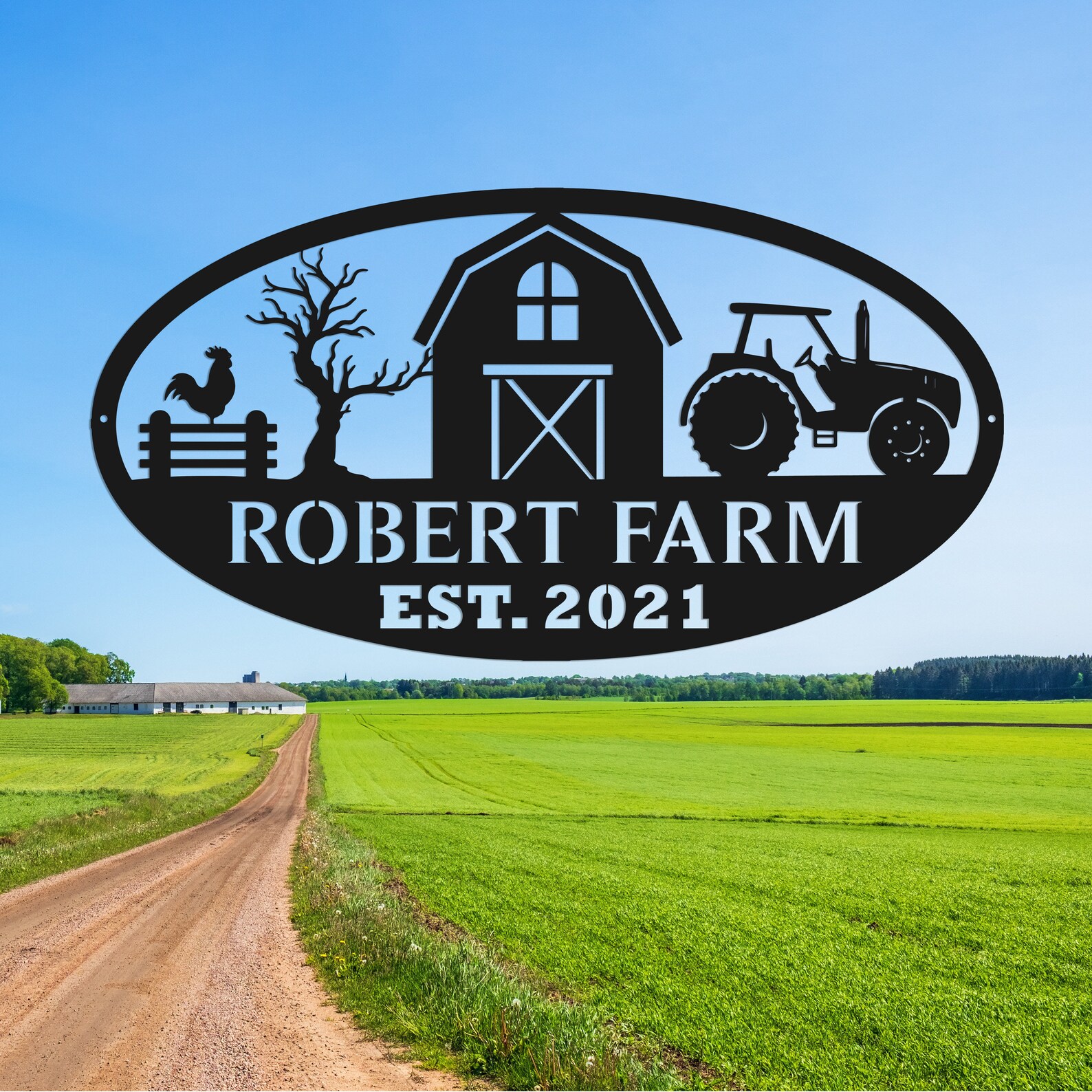 Personalized Farmhouse Sign With Name, Custom Modern Farmhouse Metal ...