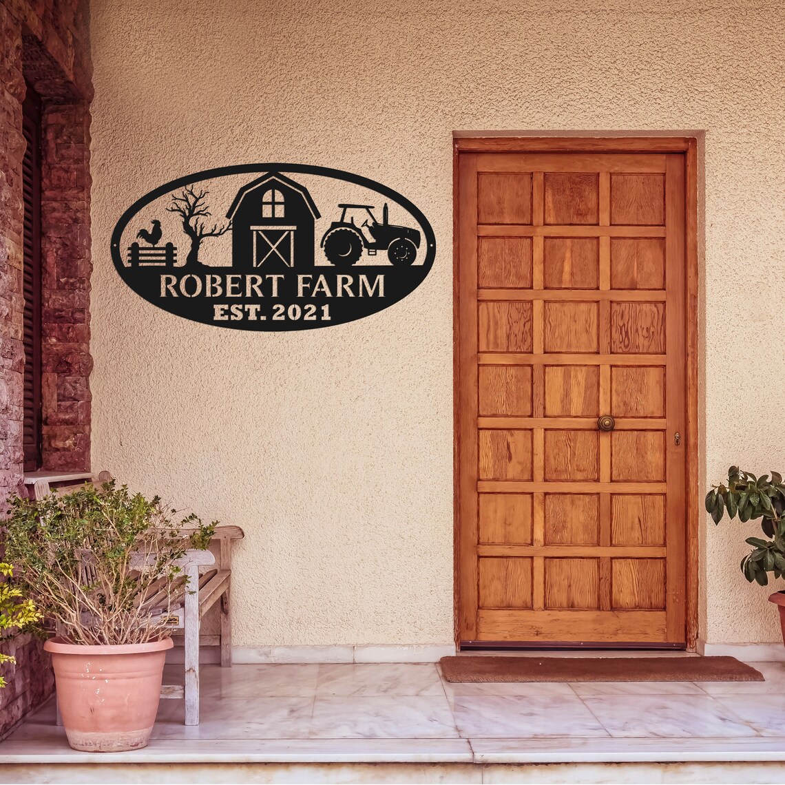 Personalized Farmhouse Sign With Name, Custom Modern Farmhouse Metal ...