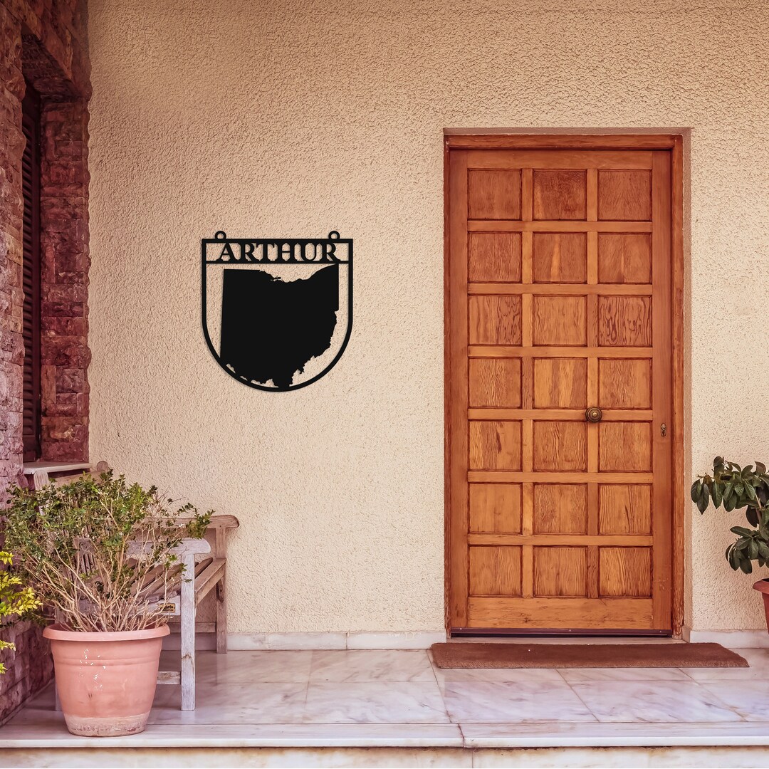 Ohio Map Metal Art, Custom Name Metal Sign, Ohio State Map Metal Wall ...