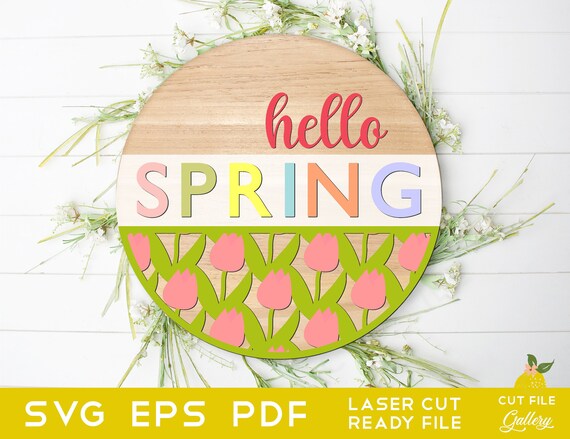 Welcome Spring Cut Sign Files Hello Spring SVG Home & Hobby Electronics ...