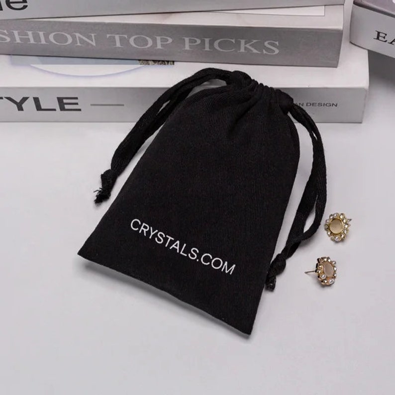 Custom Reusable Large Size Black Cotton Canvas Drawstring Pouch Bags for Shoe Cap Hat Dust Bag ...