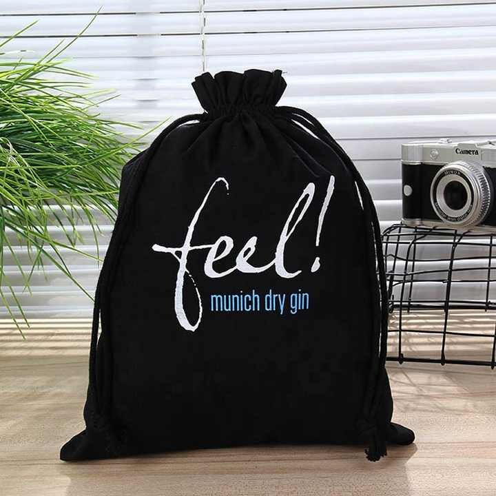 100 Black Cotton Drawstring Bags Custom Logo Bags Black Logo - Etsy