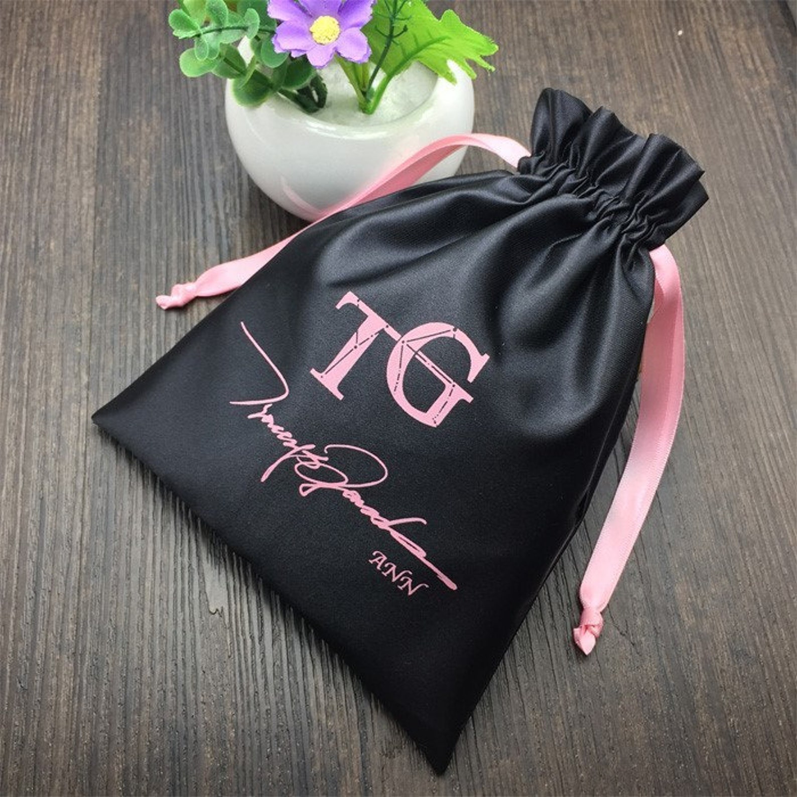 2050100 Sets of Black Satin Bagswhite Satin Bagjewelry Bag - Etsy