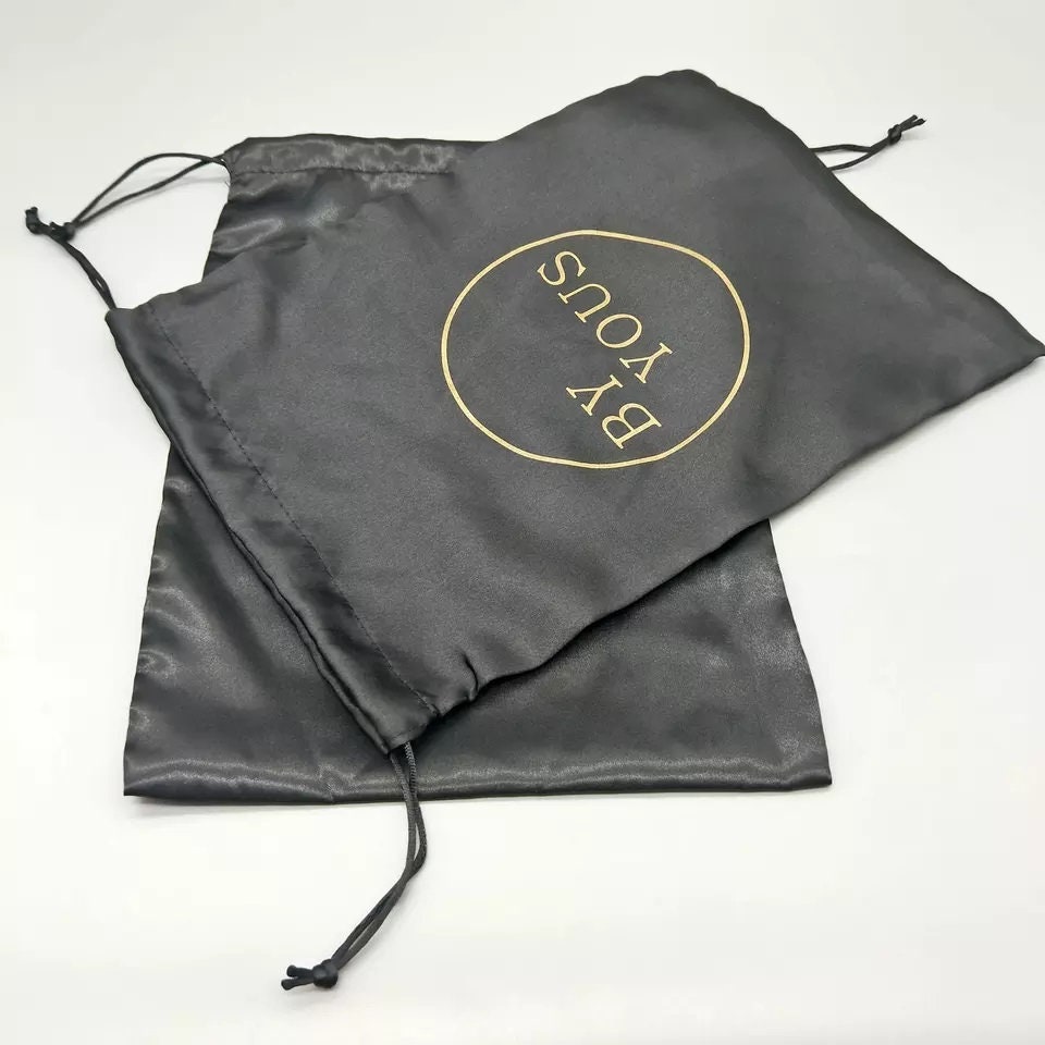 Custom Luxury Black Satin Hair Gift Dust Bag Thick Silk Satin - Etsy