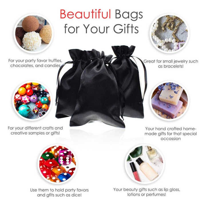 Custom Small Pouch Drawstring Satin Bags With Logo for - Etsy