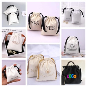 100% Cotton Drawstring Bag, Reusable Gift Pouch, Gift Bag, Eco-friendly ...