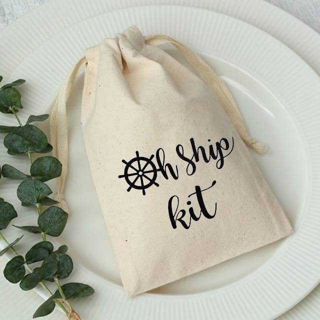 Oh Ship Kit Kit Bags Bachelorette Bags Natural White Black Cotton Bags ...