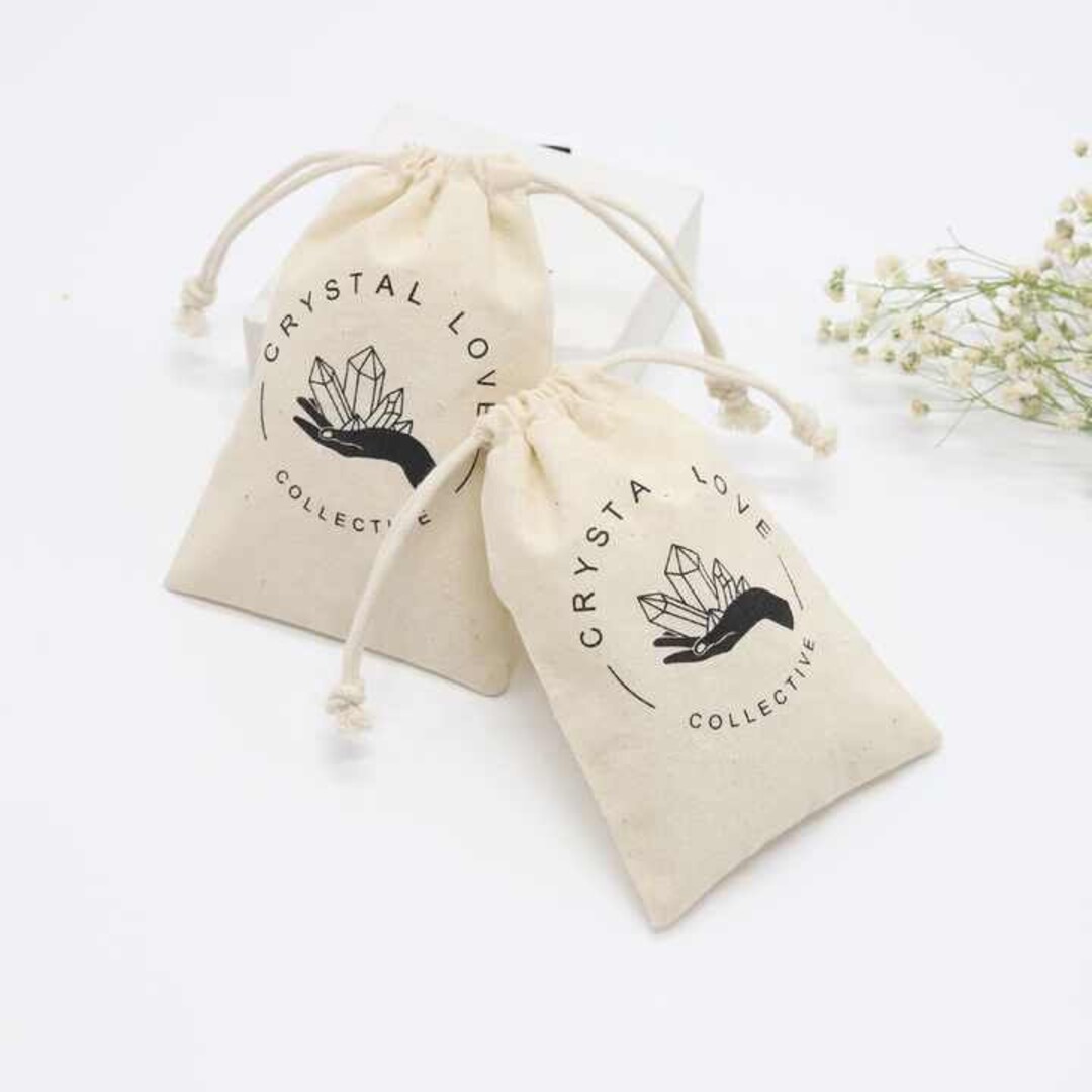 Personalised Custom 100% Cotton Drawstring Gift Bag Wedding Birthday ...