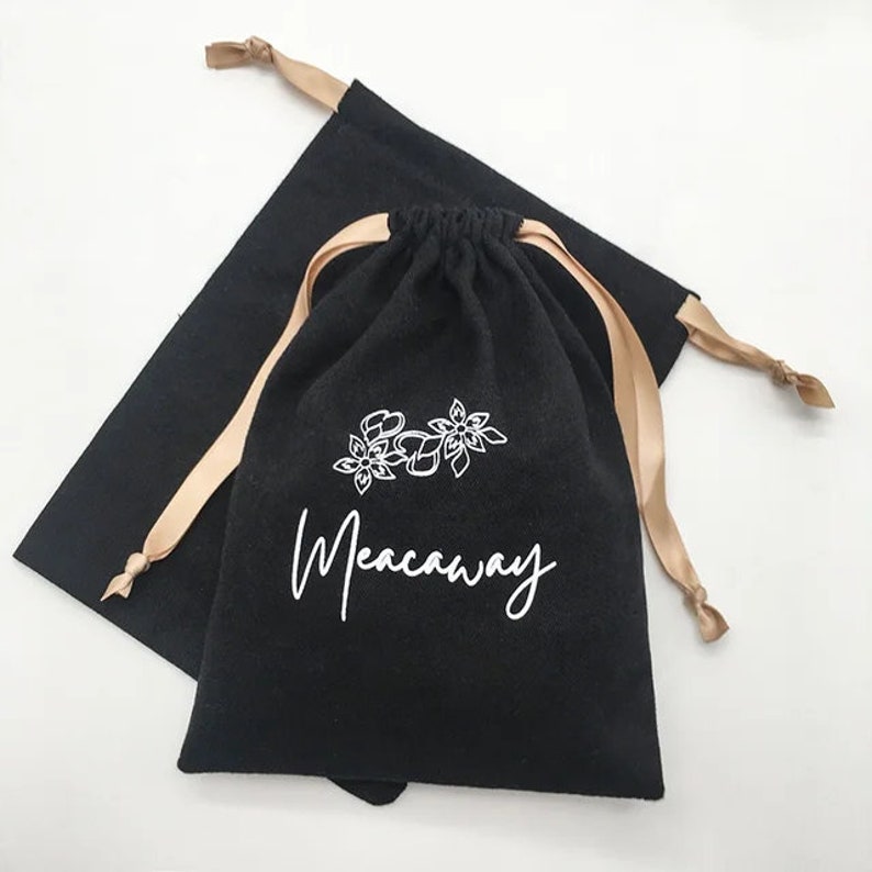 Custom Reusable Large Size Black Cotton Canvas Drawstring Pouch Bags for Shoe Cap Hat Dust Bag ...