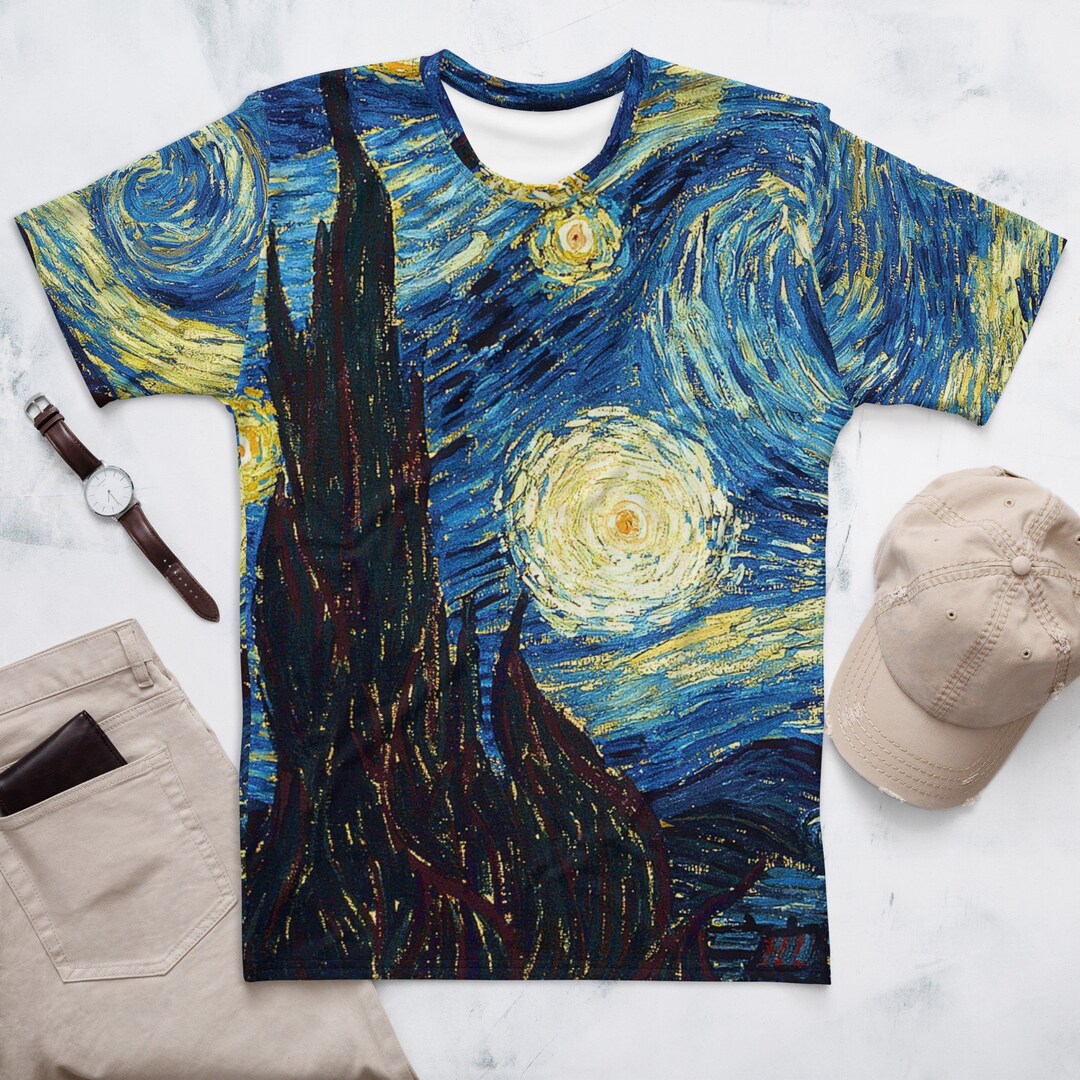 Van Gogh Starry Night | Painting Lover | Painter Gifts | Men's T-shirt ...