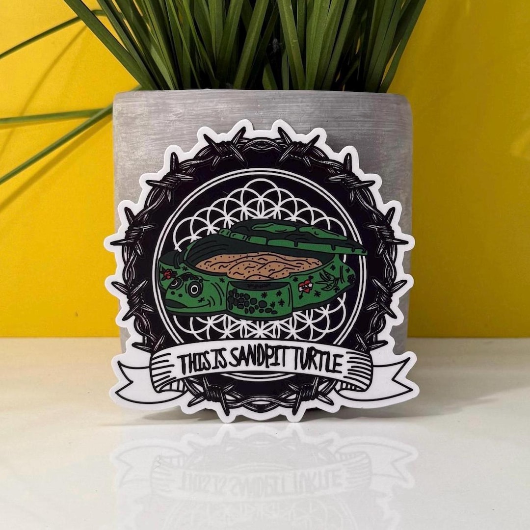 This is Sandpit Turtle Vinyl Sticker / Bring Me the Horizon Pun - Etsy