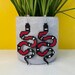 Novelty Handmade Statement Red Snake Hama Perler Bead Earrings - Etsy