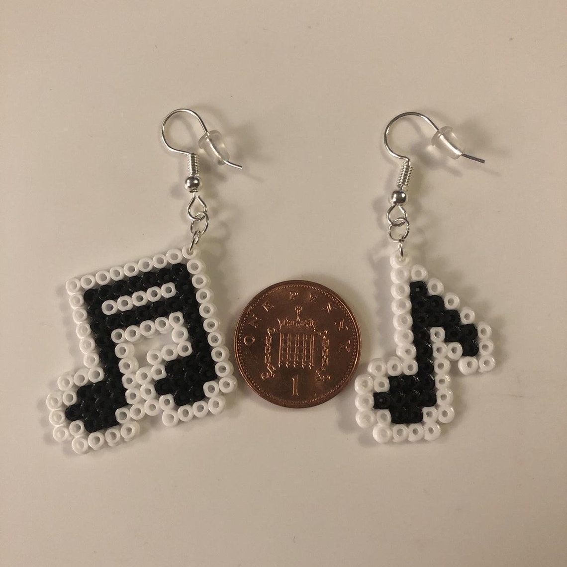 Novelty Handmade Musical Note Hama Perler Bead Earrings - Etsy