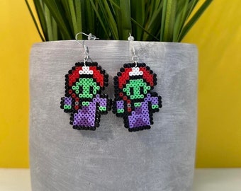 Novelty Handmade Shrek Hama Perler Bead Earrings - Etsy